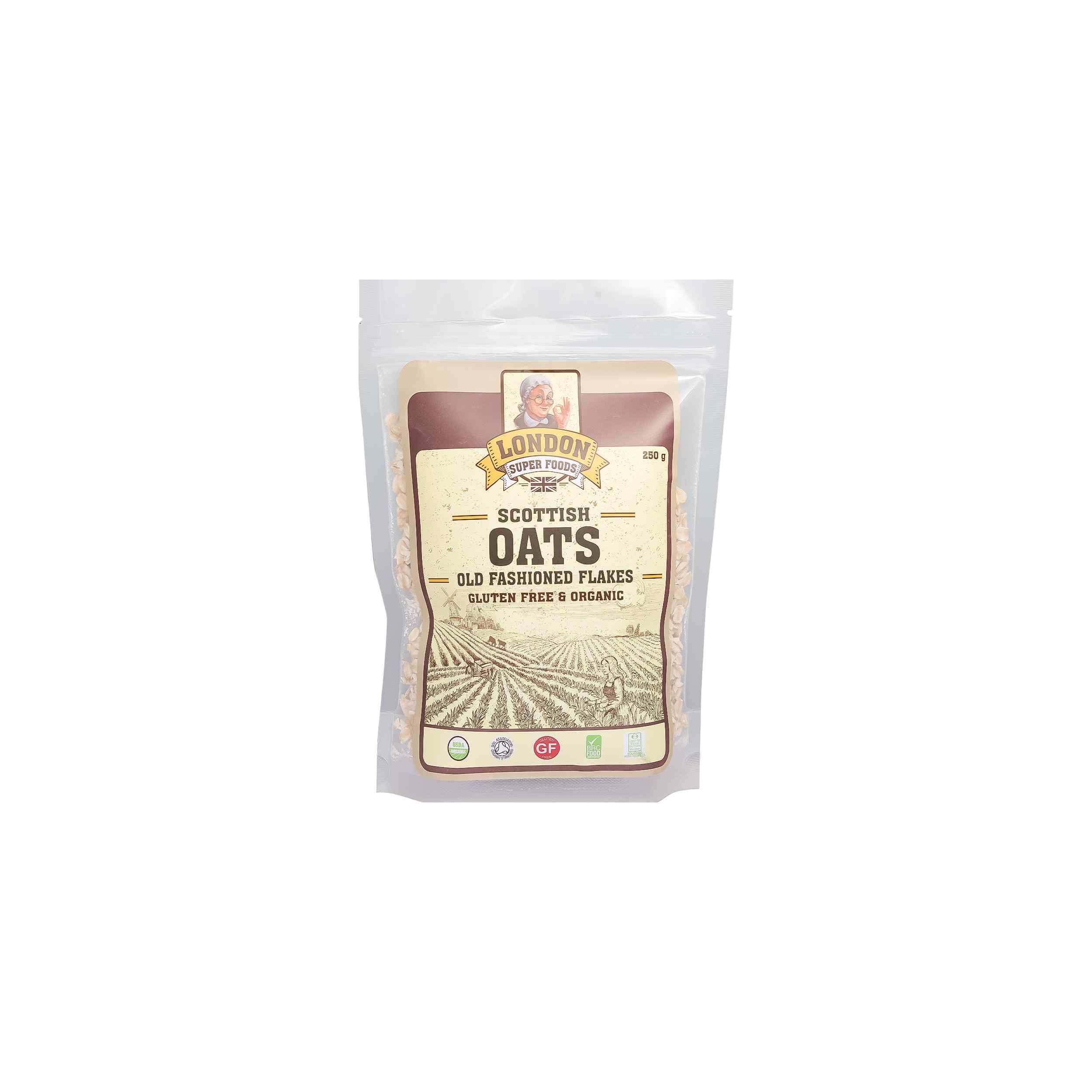 Scottish Oats Old Fashioned Flake Gluten Free 250G – Lets Organic