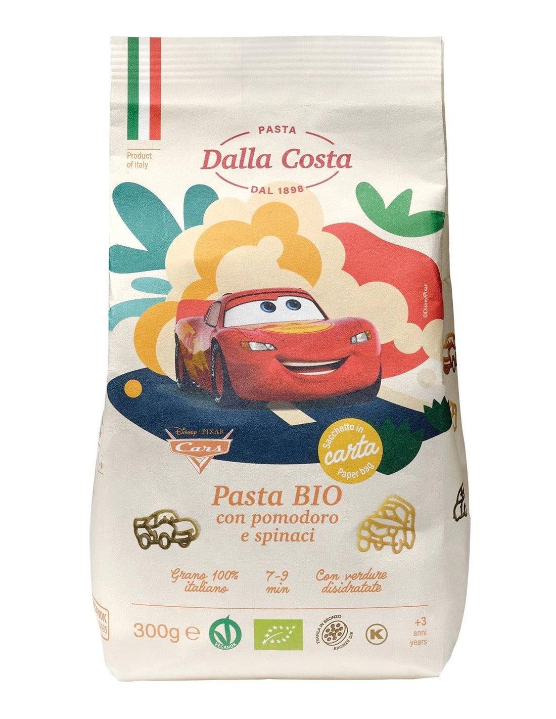 Organic white wheat tomato and spinach cars pasta 300g – Lets Organic