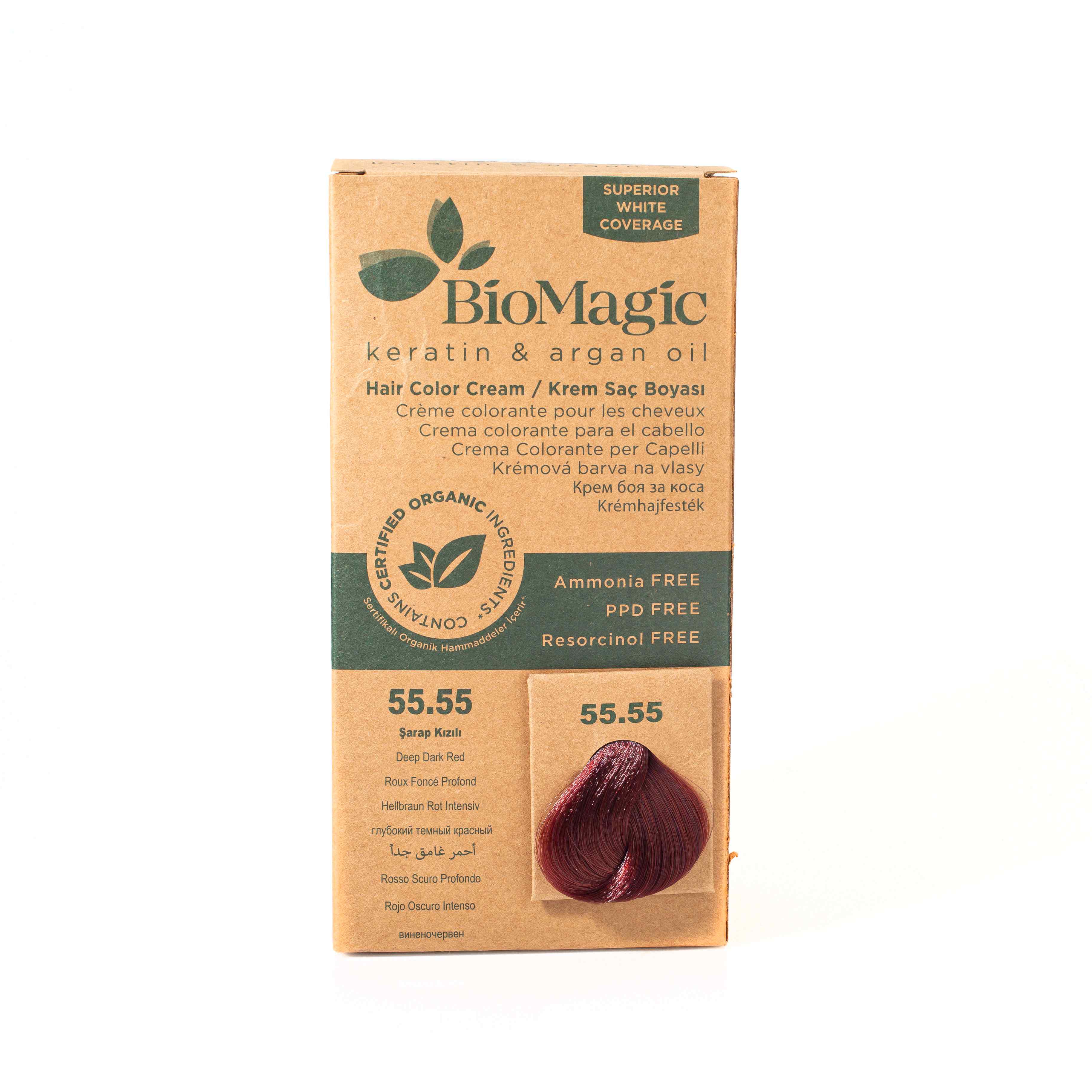 Organic Hair Color Cream 55/55 Deep Dark Red 60ml – Lets Organic