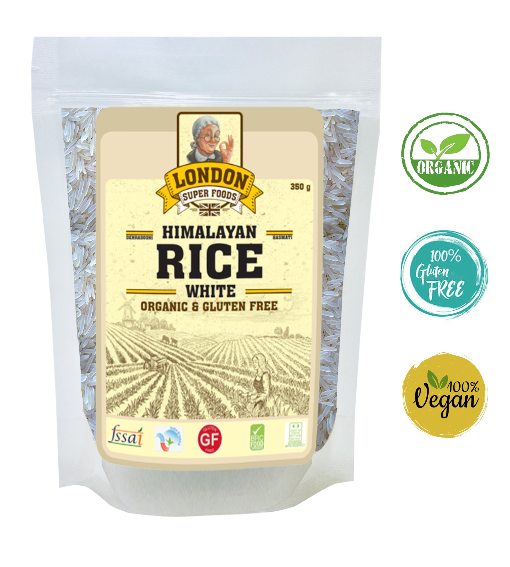 Himalayan organic White Basmati Rice 350Gm – Lets Organic